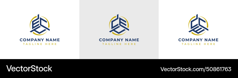 Letters ecc cec cce monogram logo set suitable Vector Image