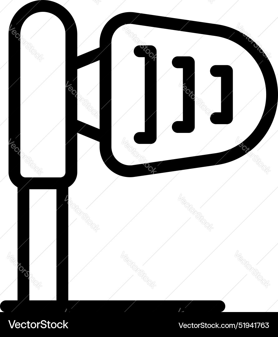 Line icon of a windsock indicating wind direction Vector Image