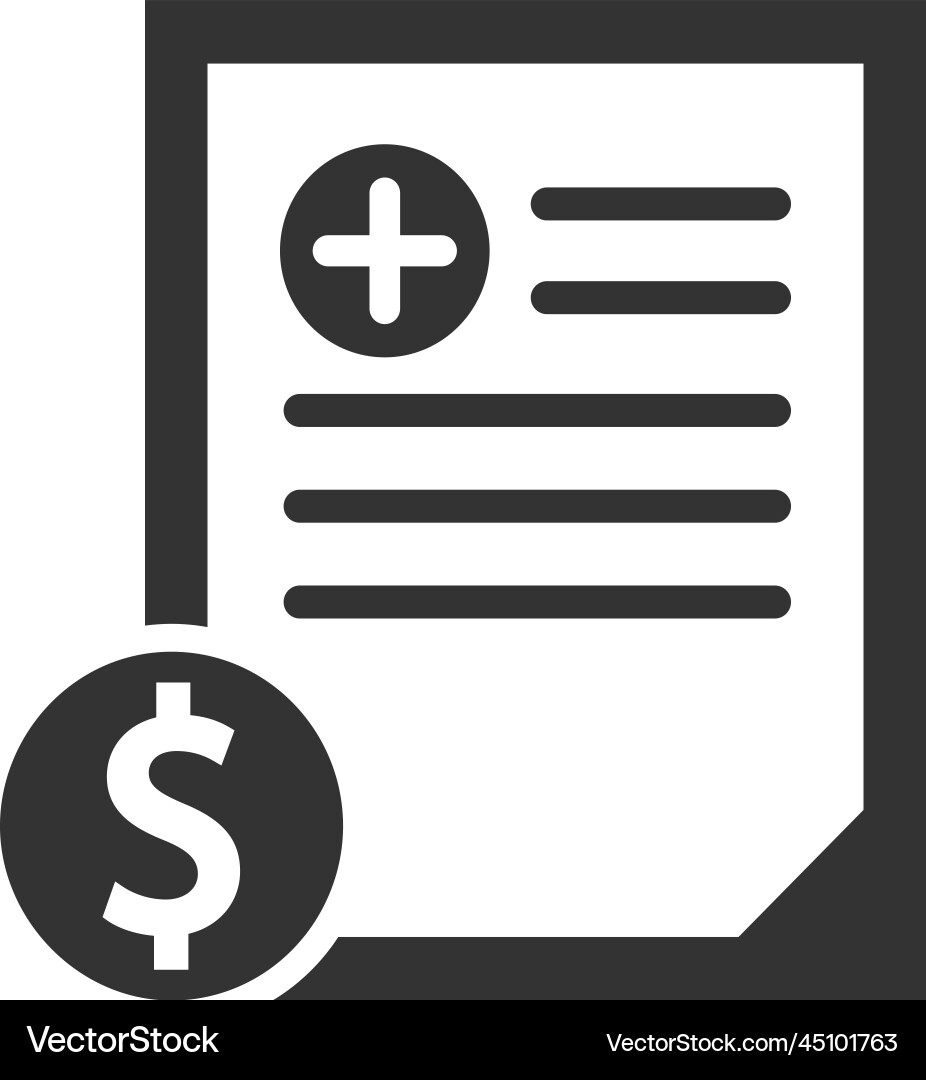 Medical bill icon Royalty Free Vector Image - VectorStock