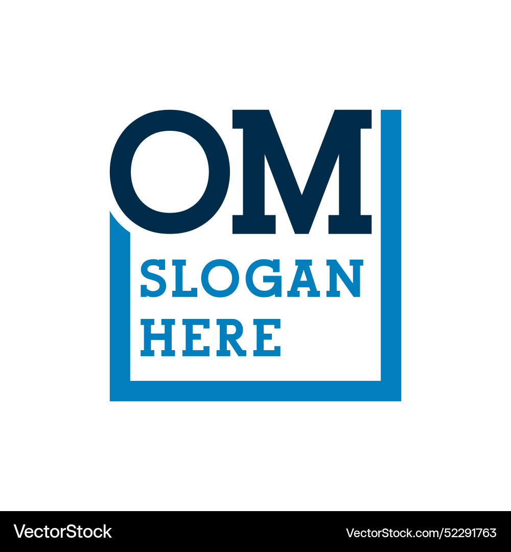 Minimal initials logo letters o and m om initial Vector Image