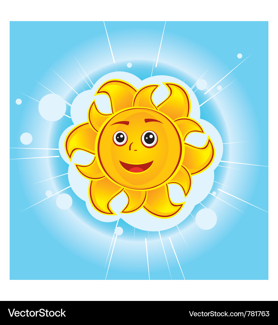 Smiling sun Royalty Free Vector Image - VectorStock