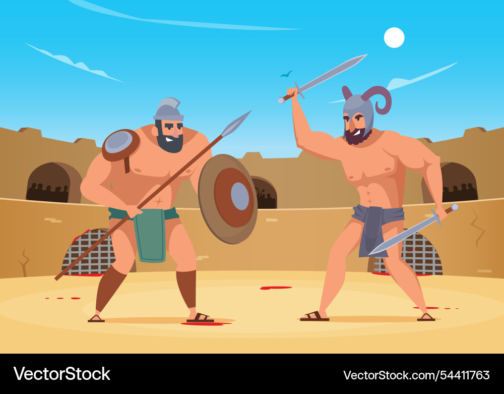 Spartan fighters ancient warriors fighting Vector Image