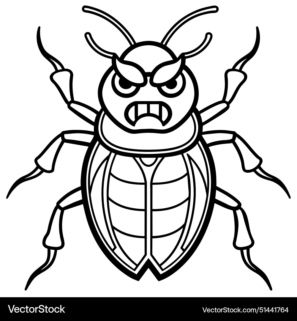 Ambrosia beetle bug angry icon Royalty Free Vector Image