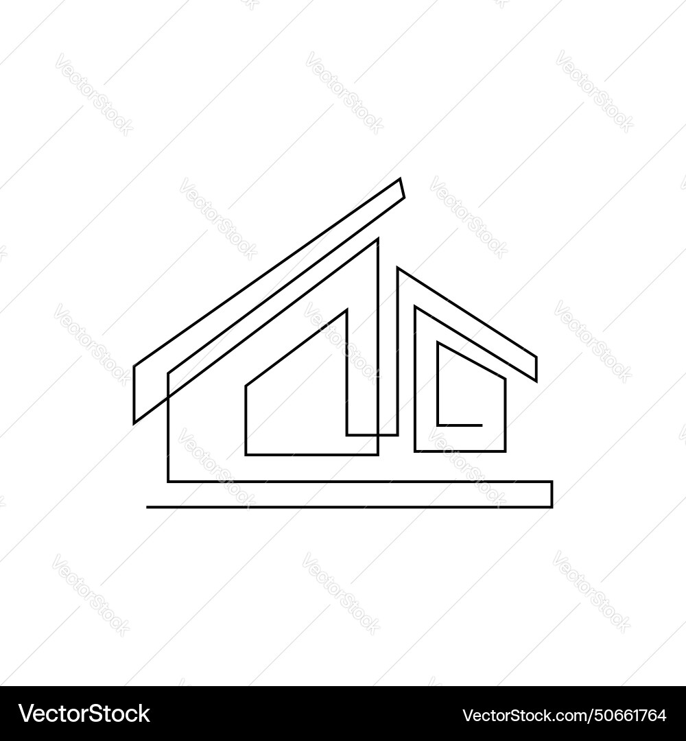 Architecture house line design Royalty Free Vector Image