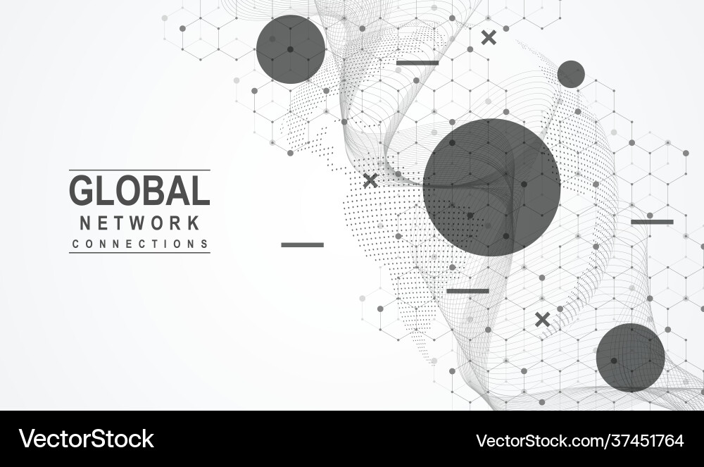 Business global network connection world map Vector Image
