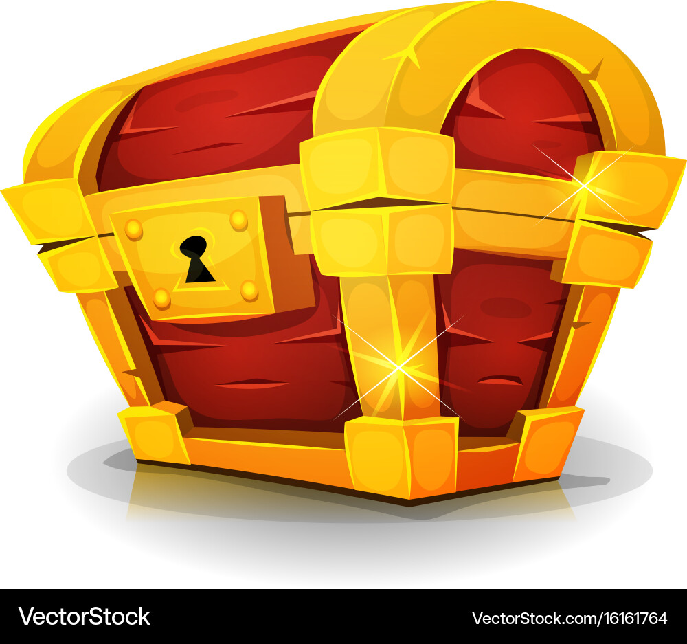 Cartoon treasure chest for game ui Royalty Free Vector Image
