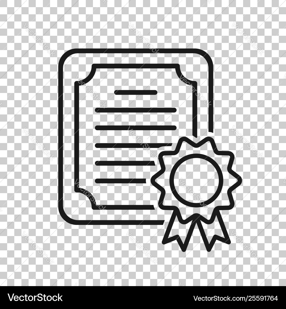 Certificate icon in transparent style license Vector Image