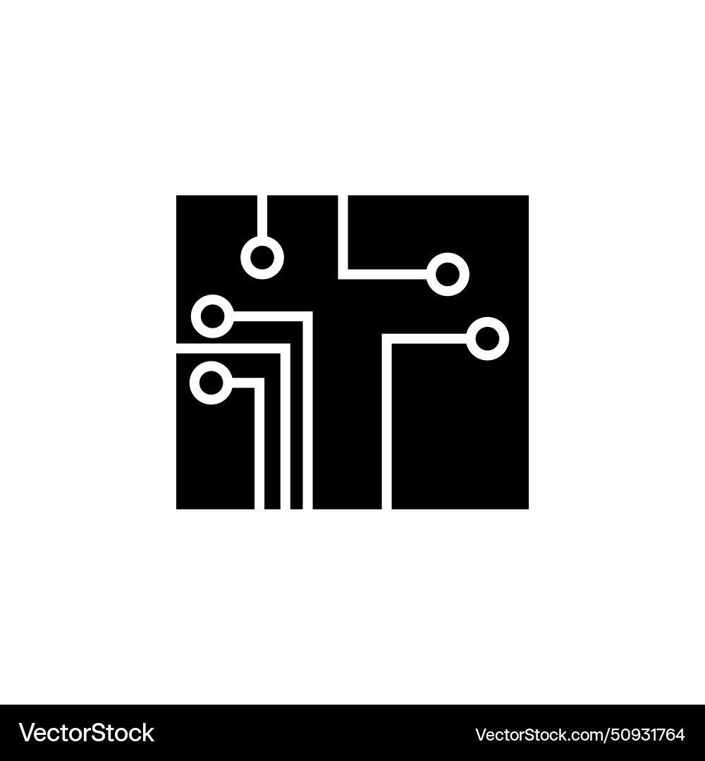 Circuit board flat icon Royalty Free Vector Image