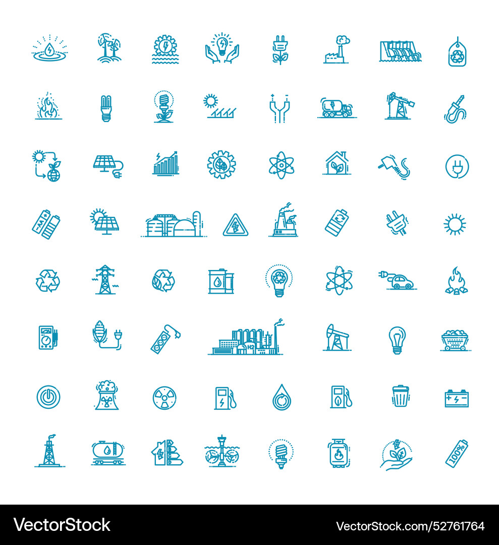 Collection of linear style icons Royalty Free Vector Image