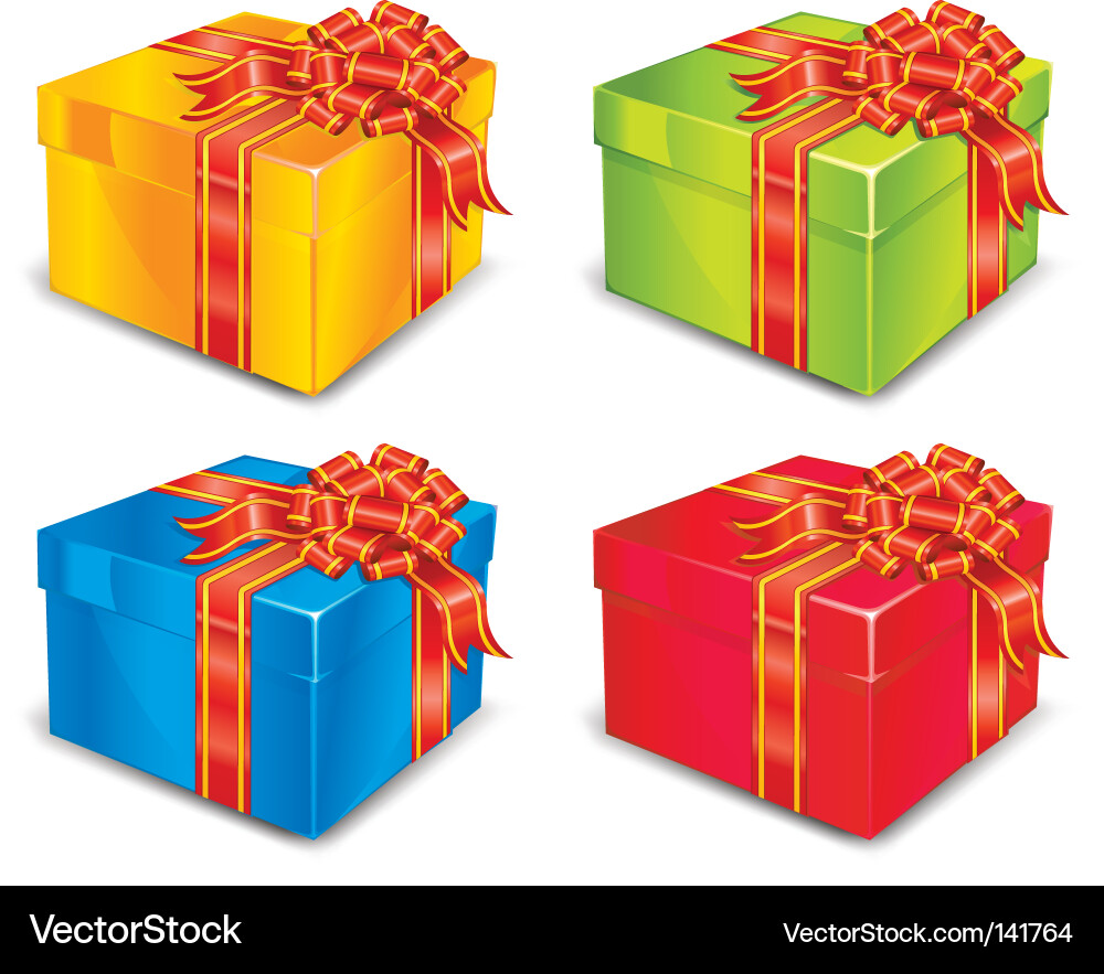 Four boxes Royalty Free Vector Image - VectorStock