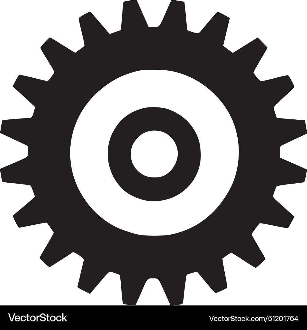 Gear - black and white Royalty Free Vector Image