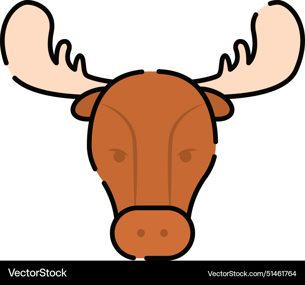 Isolated moose animal avatar Royalty Free Vector Image