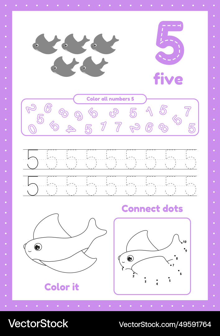 Kids preschool page with many exercises learn Vector Image
