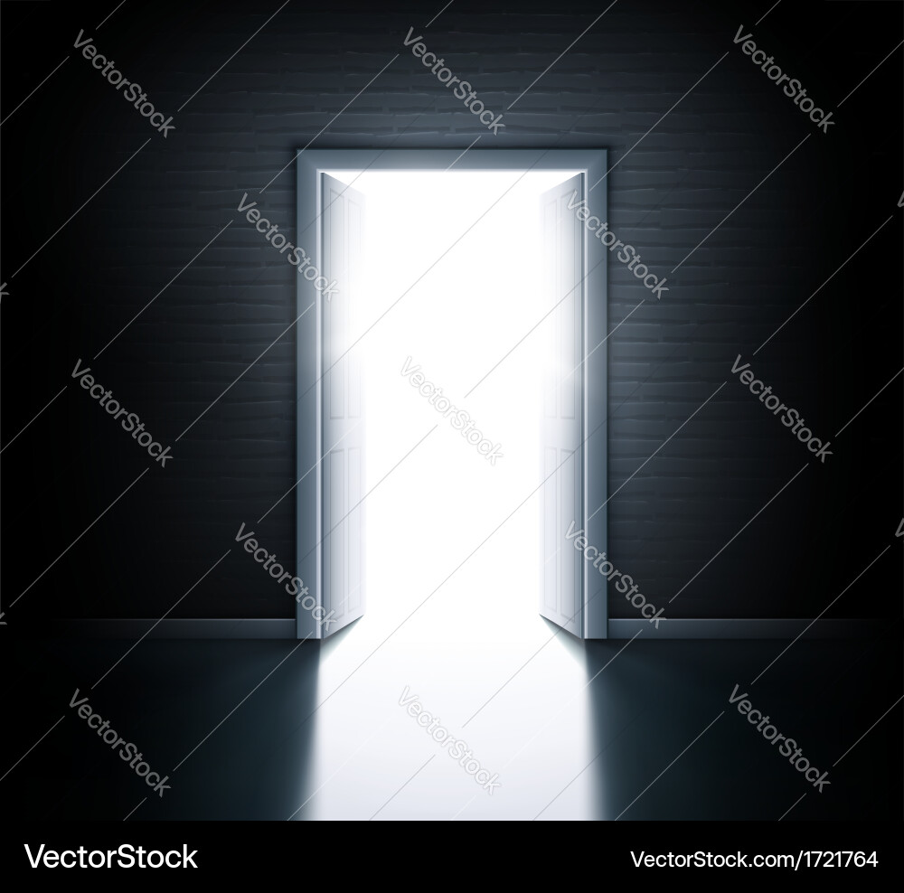 Open door Royalty Free Vector Image - VectorStock