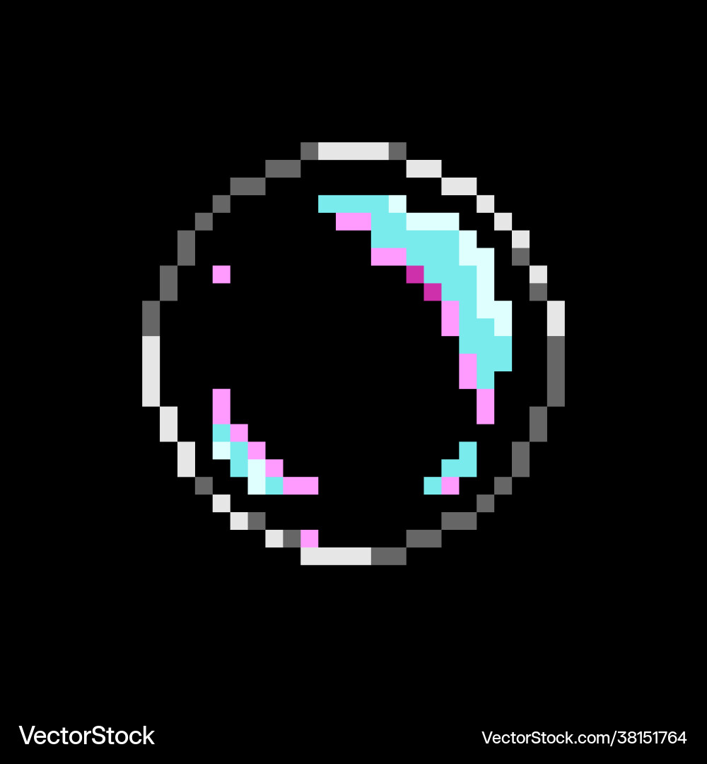 Pixel bubble ball for game assets Royalty Free Vector Image