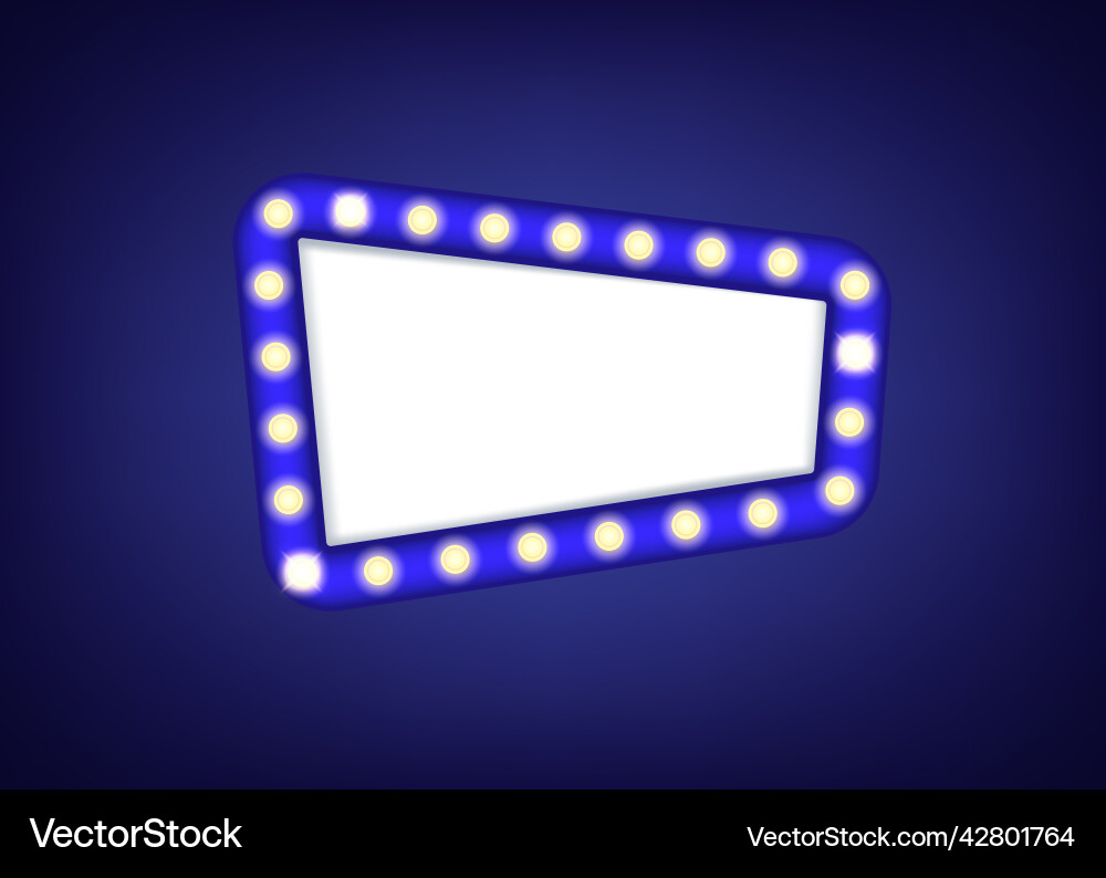 Poster with illuminated frame for a text Vector Image
