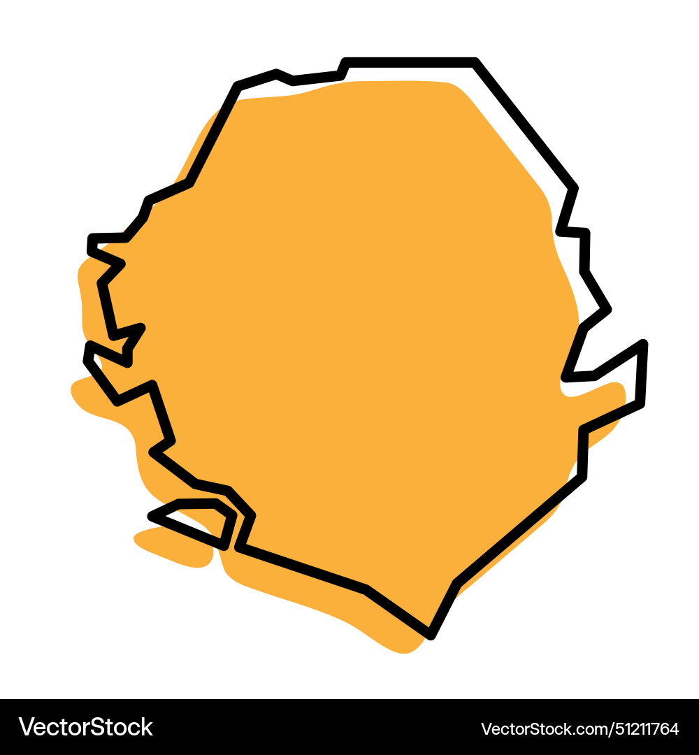 Sierra leone simplified map Royalty Free Vector Image