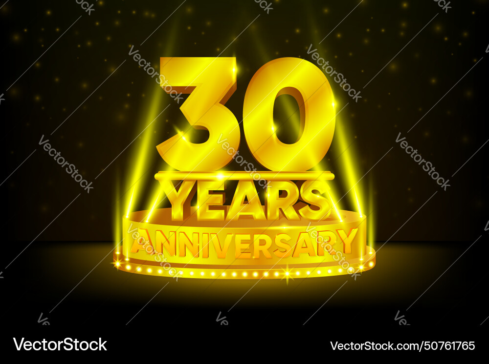 30 years anniversary celebration Royalty Free Vector Image