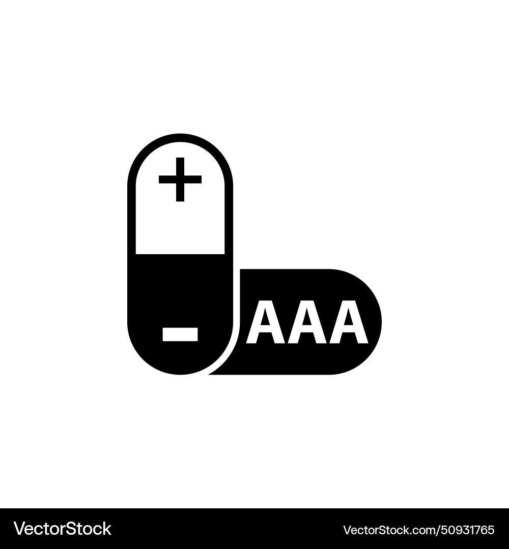 Aaa battery flat icon Royalty Free Vector Image