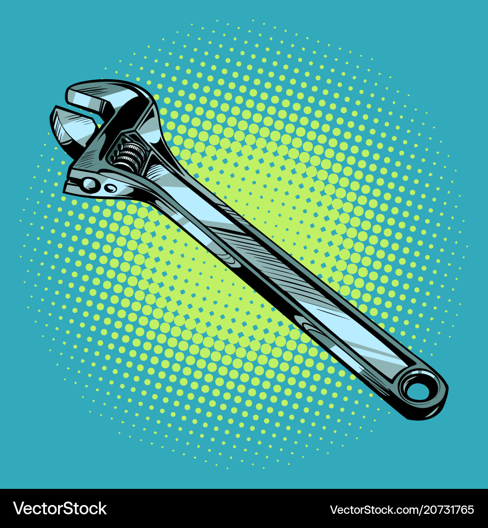 Adjustable wrench tool Royalty Free Vector Image