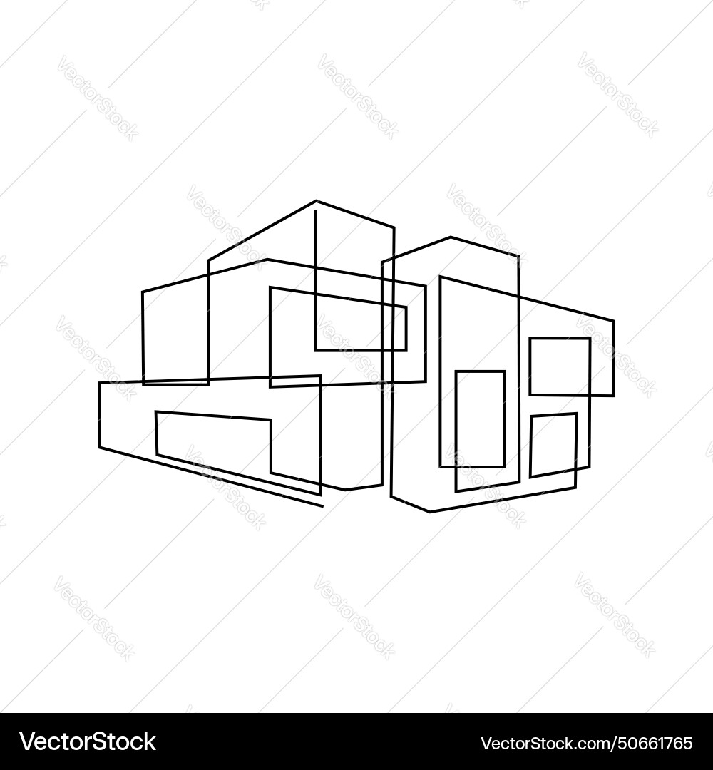 Architecture house line design Royalty Free Vector Image