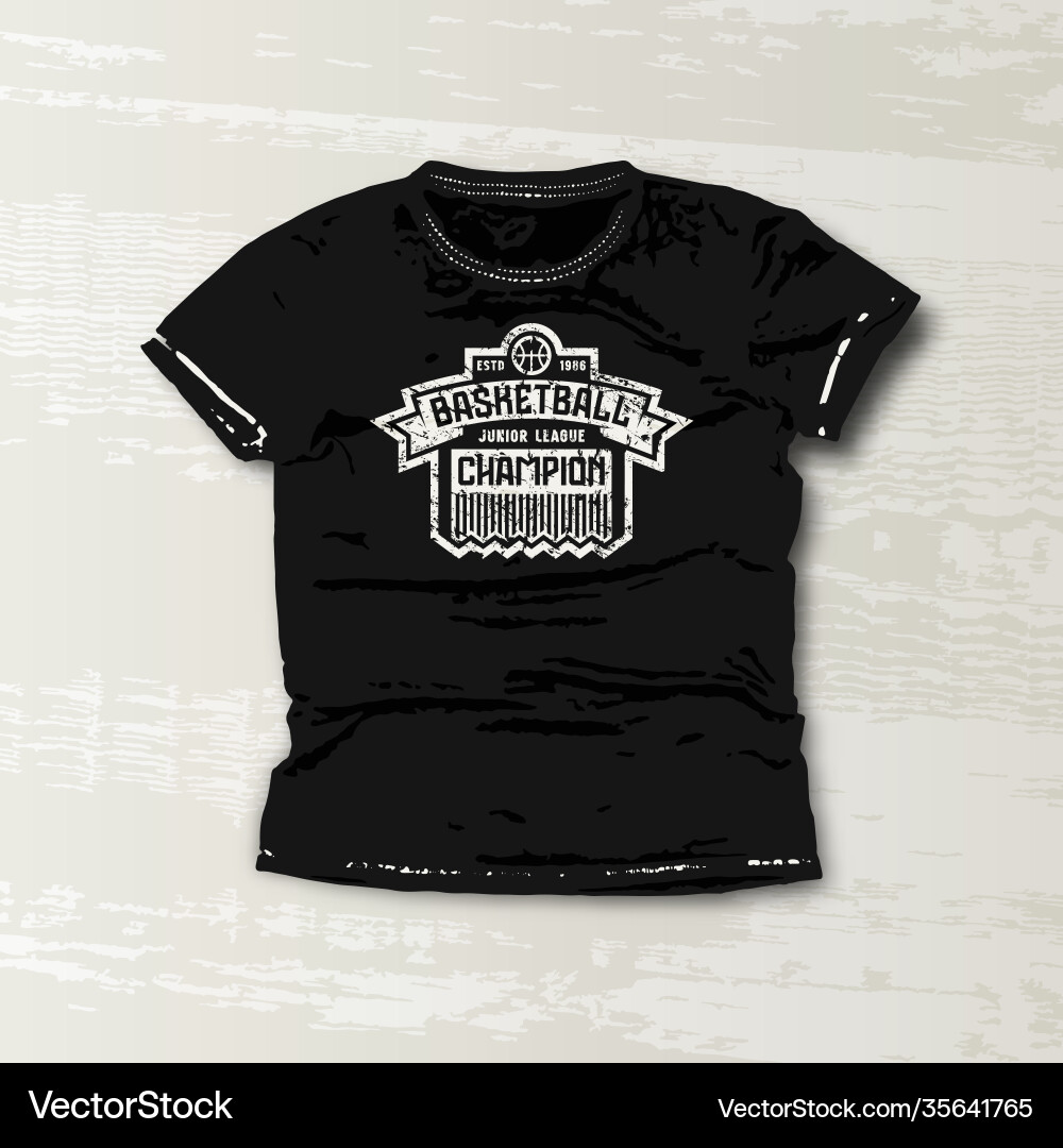 Basketball champion emblem Royalty Free Vector Image