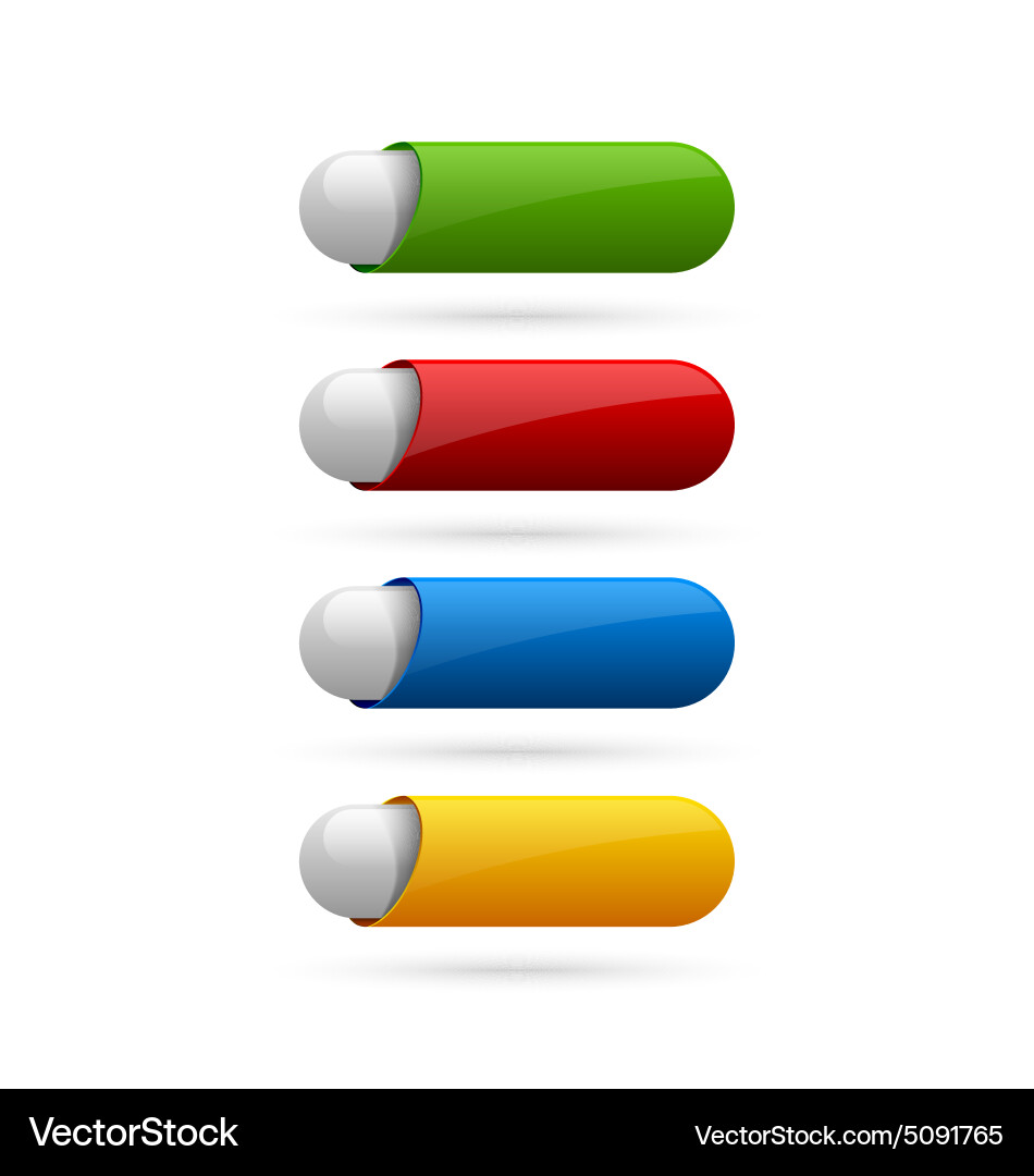 Glossy buttons Royalty Free Vector Image - VectorStock