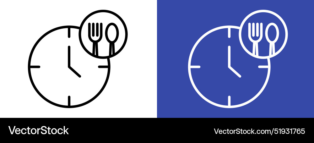 Lunch time icon logo set Royalty Free Vector Image