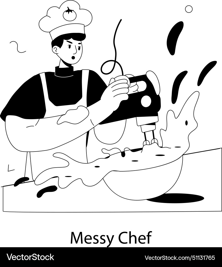 Messy chef Royalty Free Vector Image - VectorStock