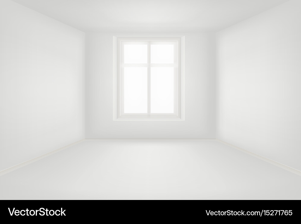 Modern empty living room with white walls Vector Image