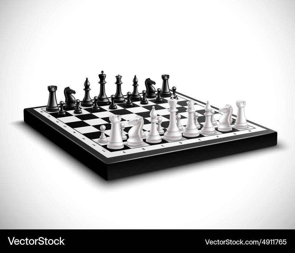 Realistic chess board Royalty Free Vector Image