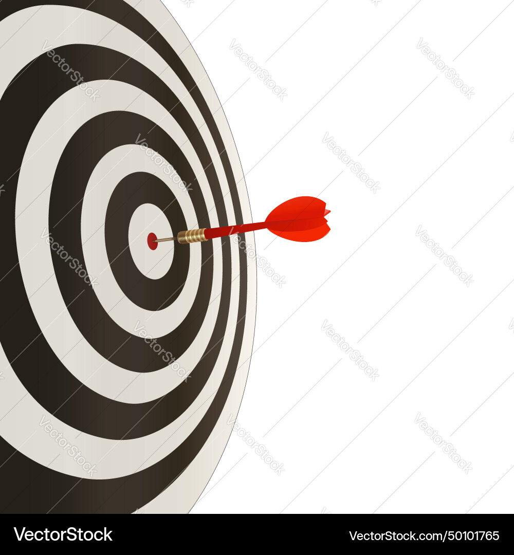 Red dart with target Royalty Free Vector Image