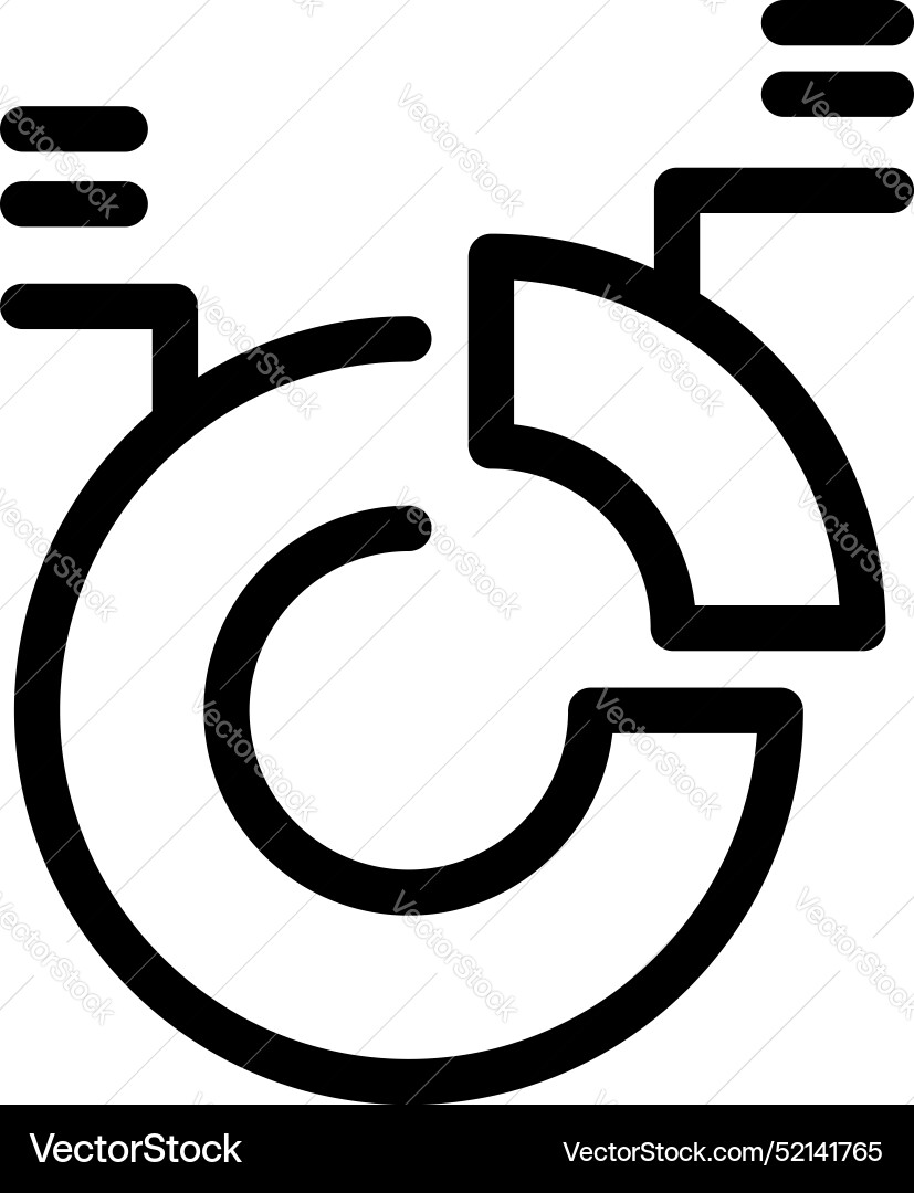 Round diagram chart showing market share analysis Vector Image