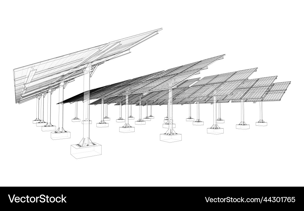 Solar panel field Royalty Free Vector Image - VectorStock