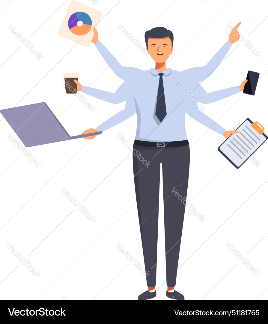 Success workaholic manager icon cartoon Royalty Free Vector