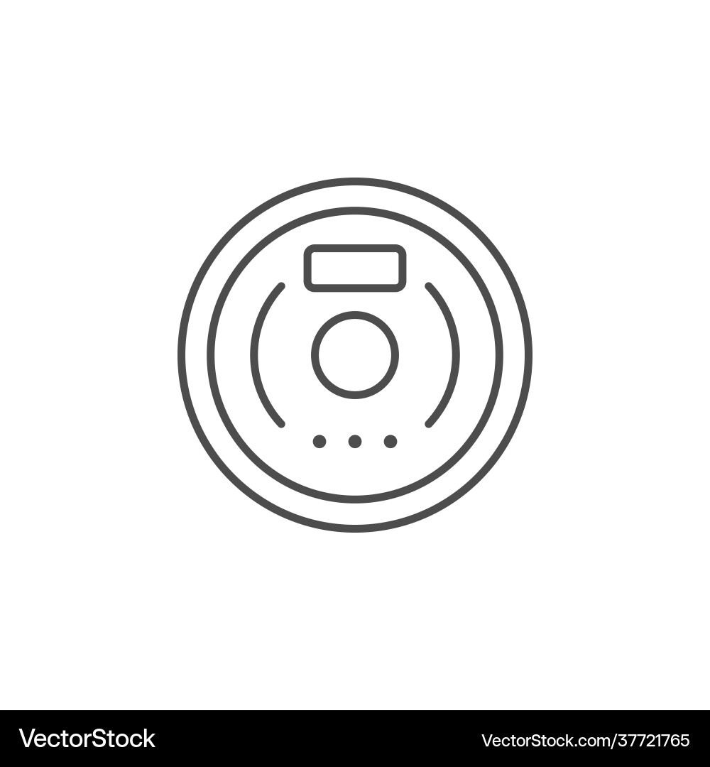 Vacuum cleaner robot line outline icon Royalty Free Vector