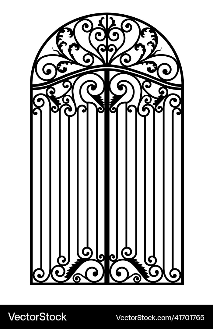 Vintage arched gate Royalty Free Vector Image - VectorStock
