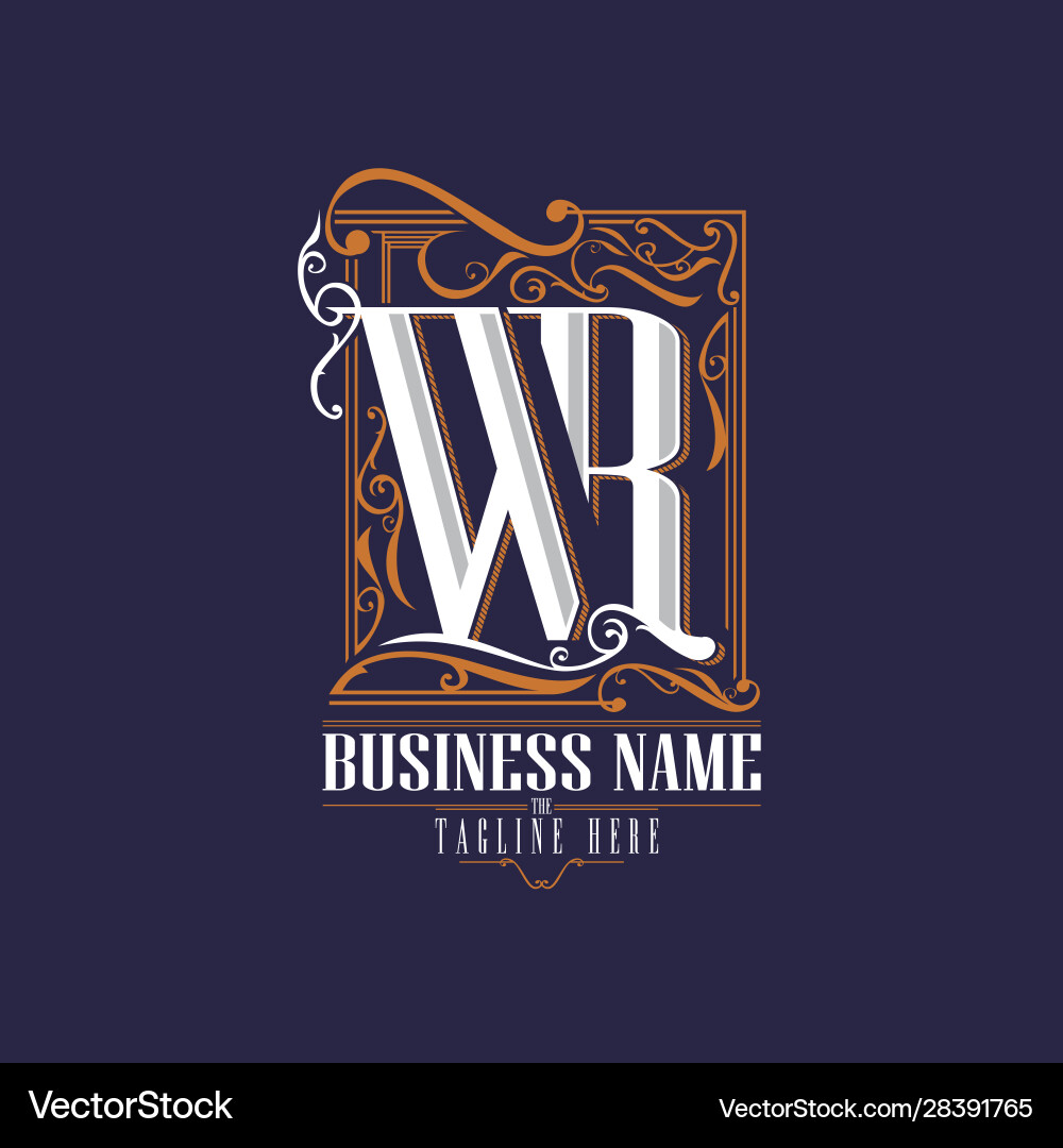 W and r logo letter based Royalty Free Vector Image
