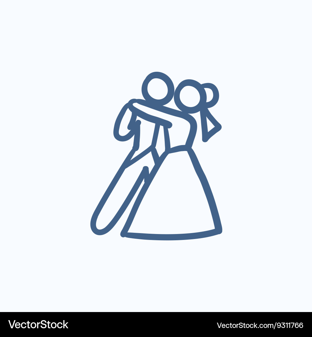 First wedding dance sketch icon Royalty Free Vector Image