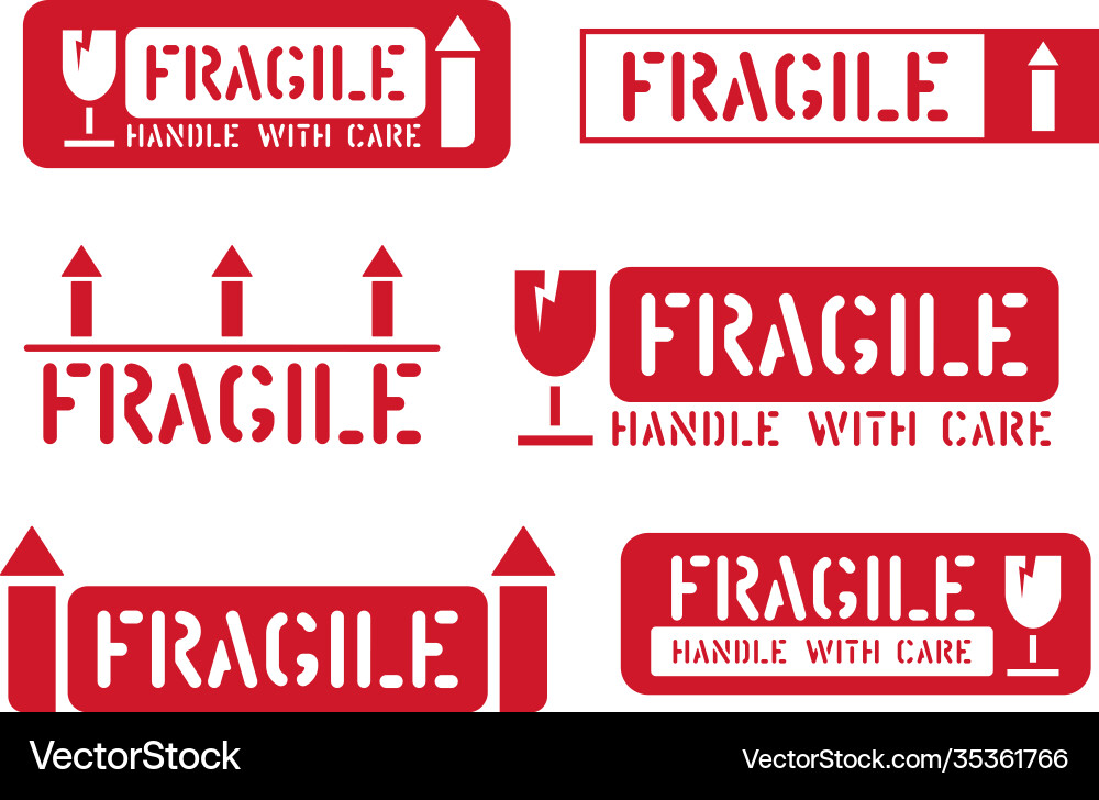 Fragile Cargo Signs - Handle With Care Royalty Free Vector