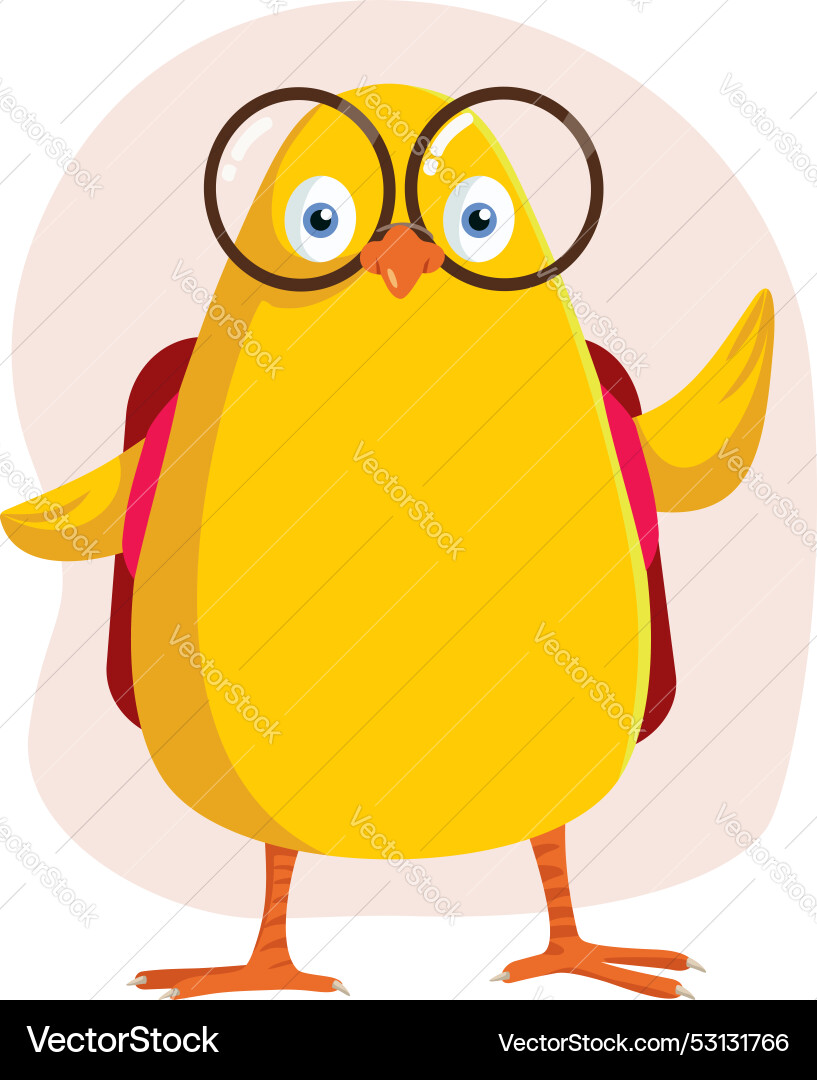 Funny student chicken going back to school Vector Image