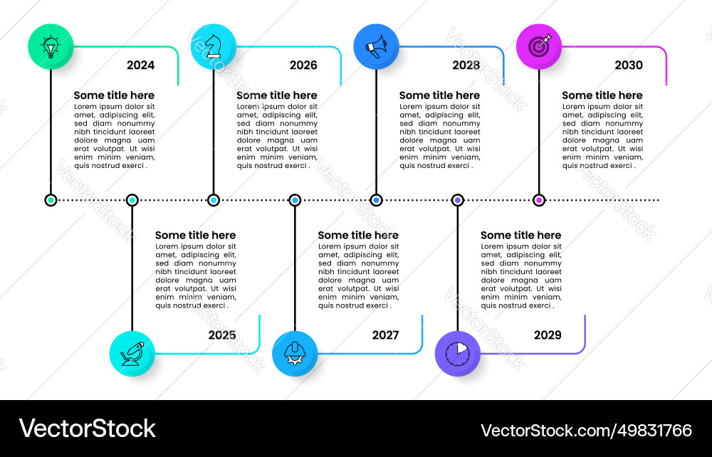 Infographic template timeline with 7 steps Vector Image
