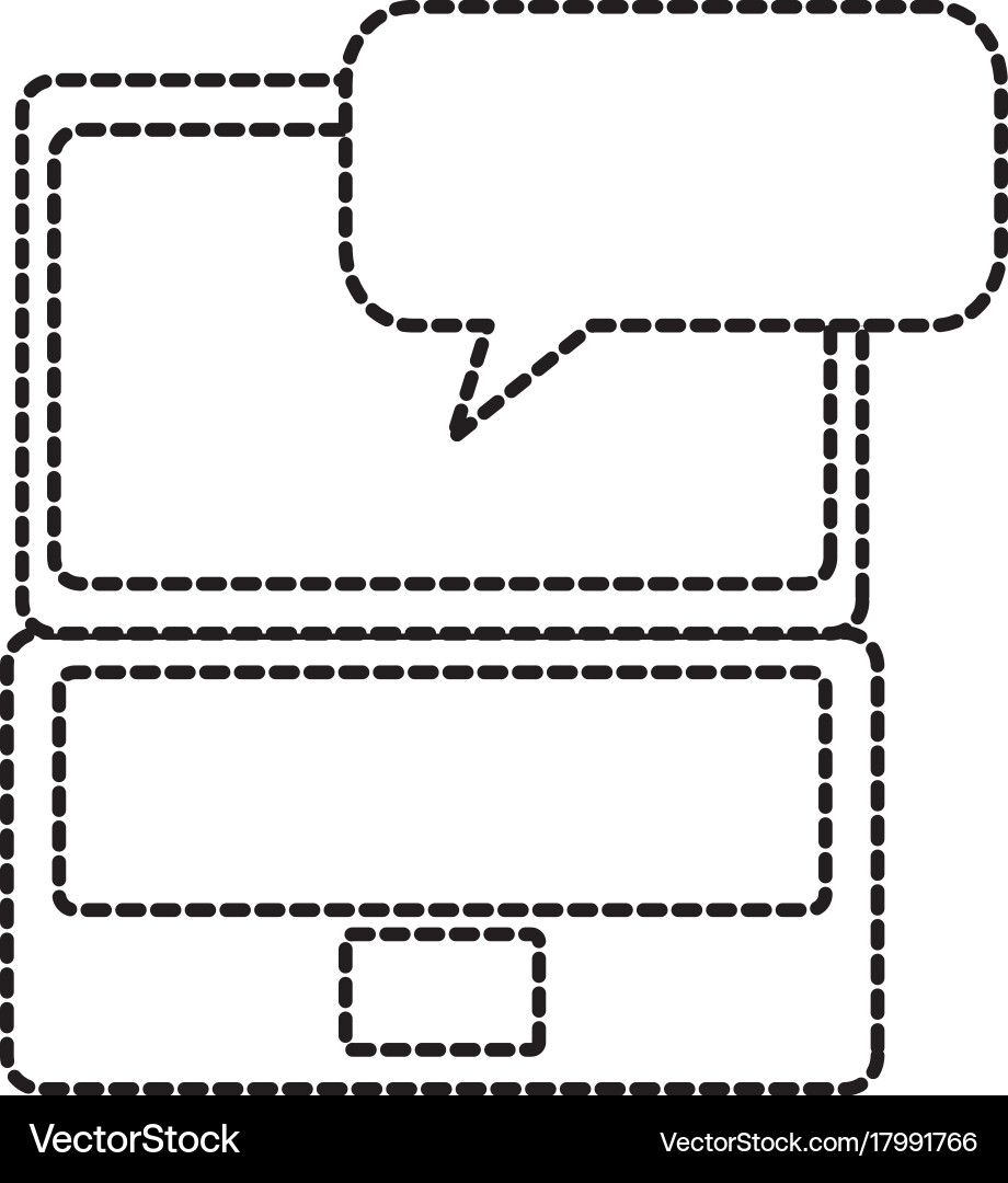 Laptop technology speech bubble communication Vector Image