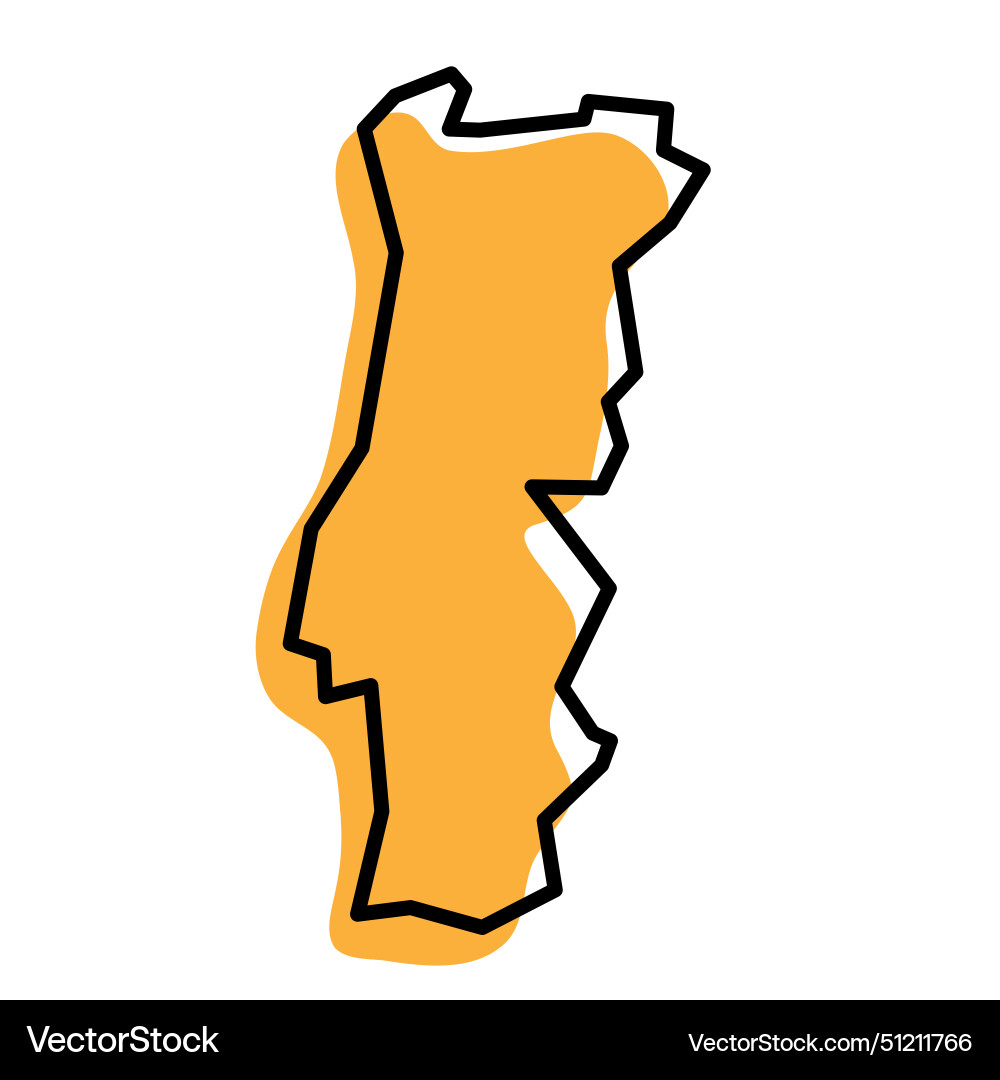 Portugal simplified map Royalty Free Vector Image