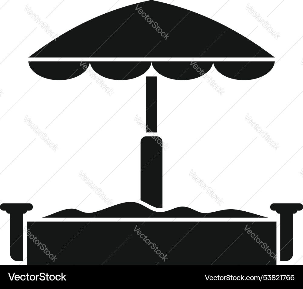 Sandbox with umbrella for backyard playing Vector Image