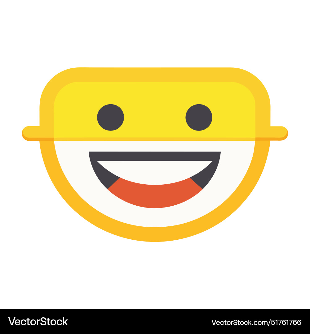 Smile beam face isolated flat Royalty Free Vector Image