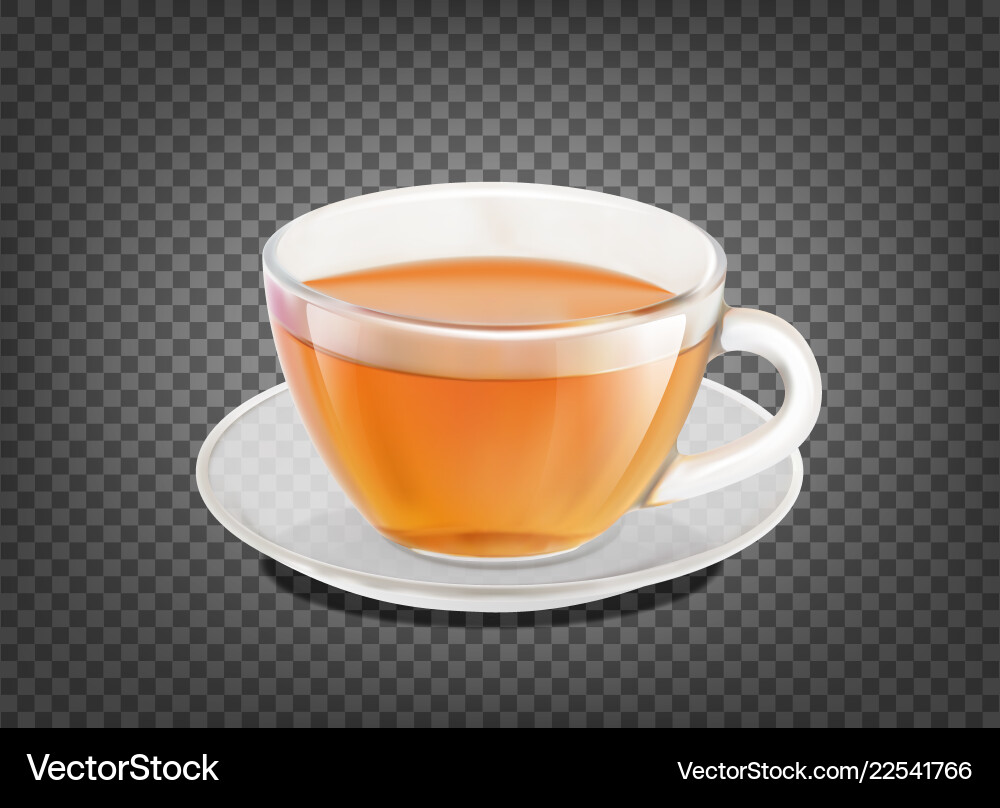 Tea cup isolated over black transparent background