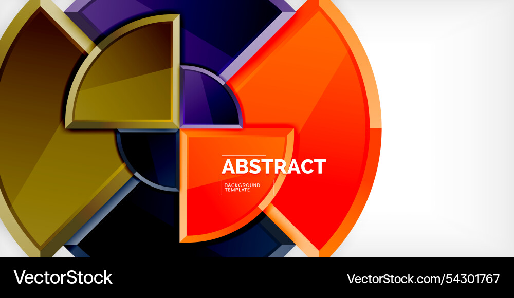 Abstract background - circles and round triangles Vector Image