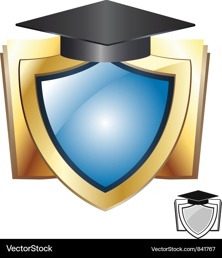 Academic Graduation Shield Royalty Free Vector Image