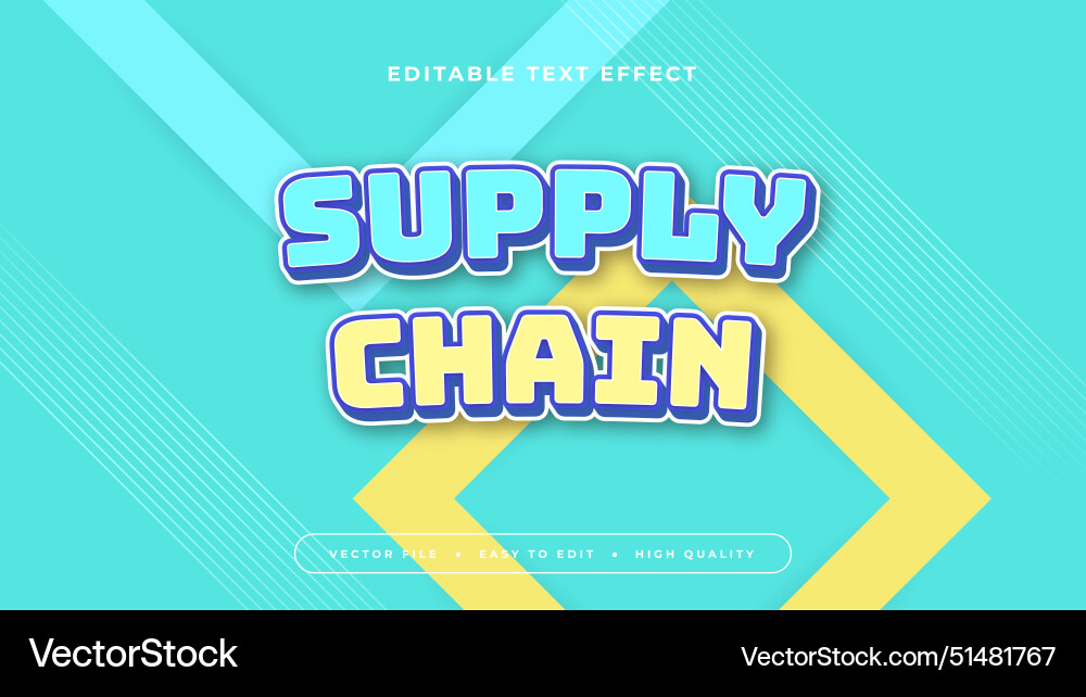 Blue green and yellow supply chain 3d editable Vector Image